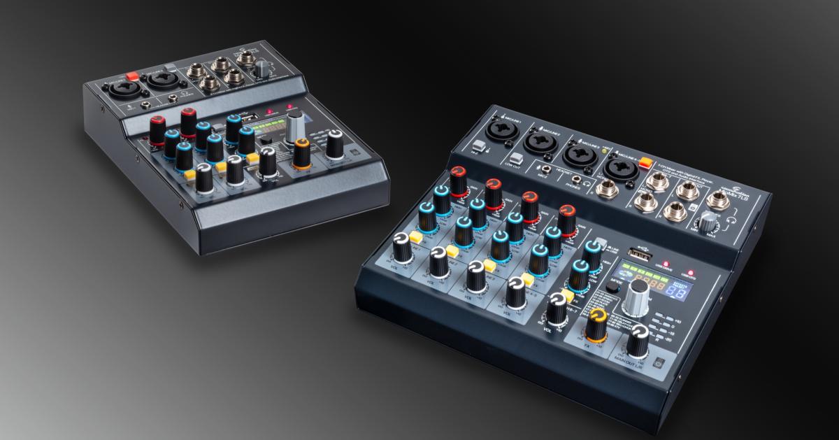 MioMix 4- and 7-channel mixers with digital effects, OTG player and ...