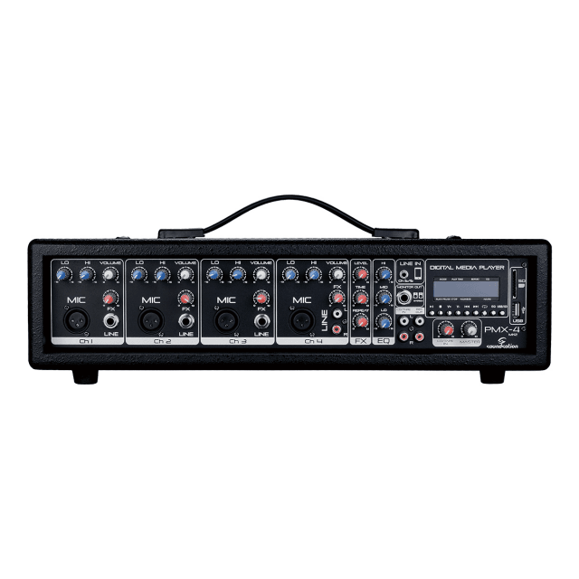 6-Channel powered mixer with effect and MP3 player - PMX-4MKII - Soundsation